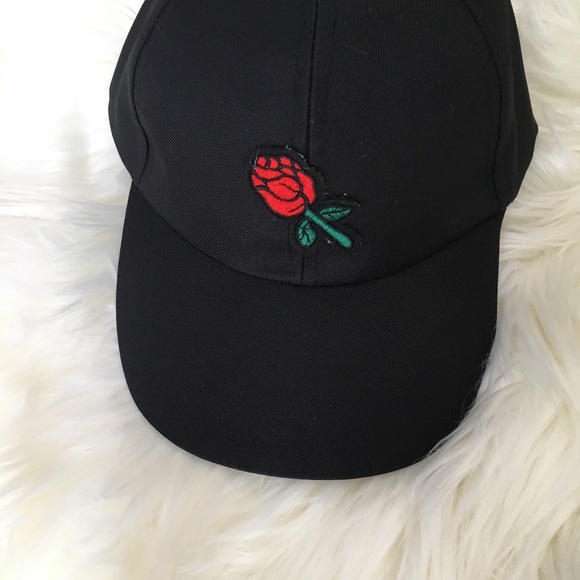 Accessories | Nwt Embroidered Red Rose Hat | Poshmark